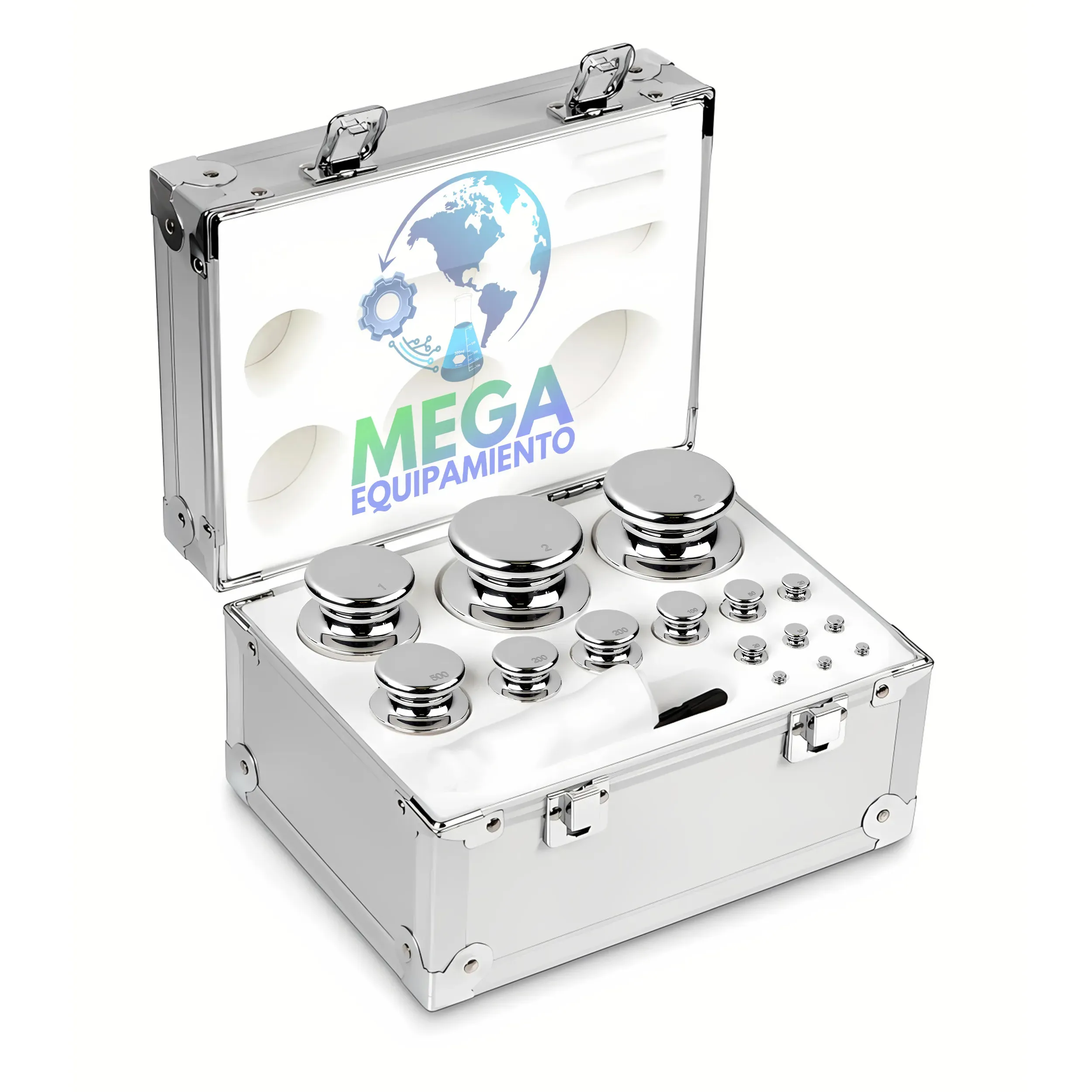 Kit de pesas patrón en un estuche de aluminio - KERN (1 g - 2 kg clase ...