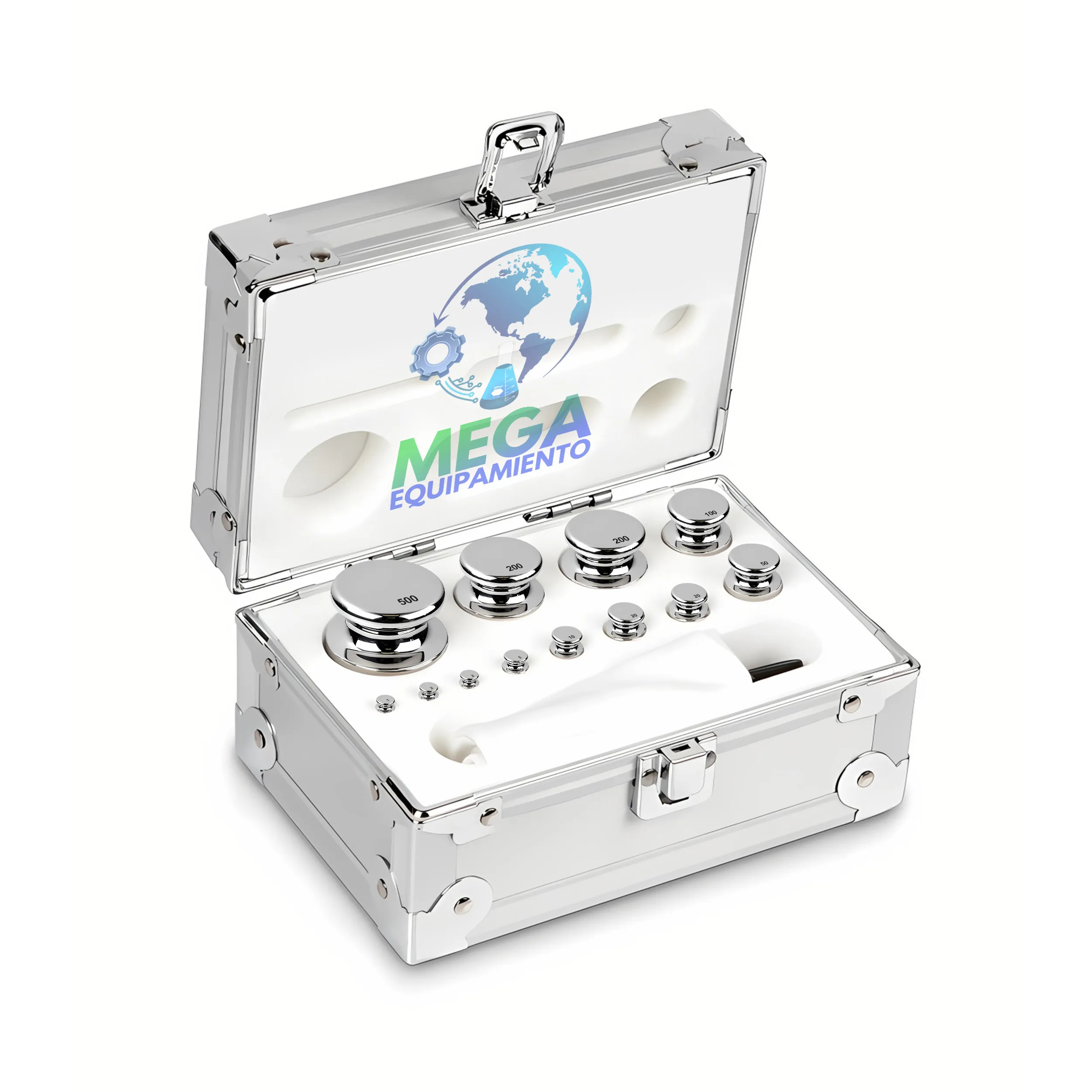 Kit de pesas patrón en un estuche de aluminio - KERN (1 g - 500 g clase ...