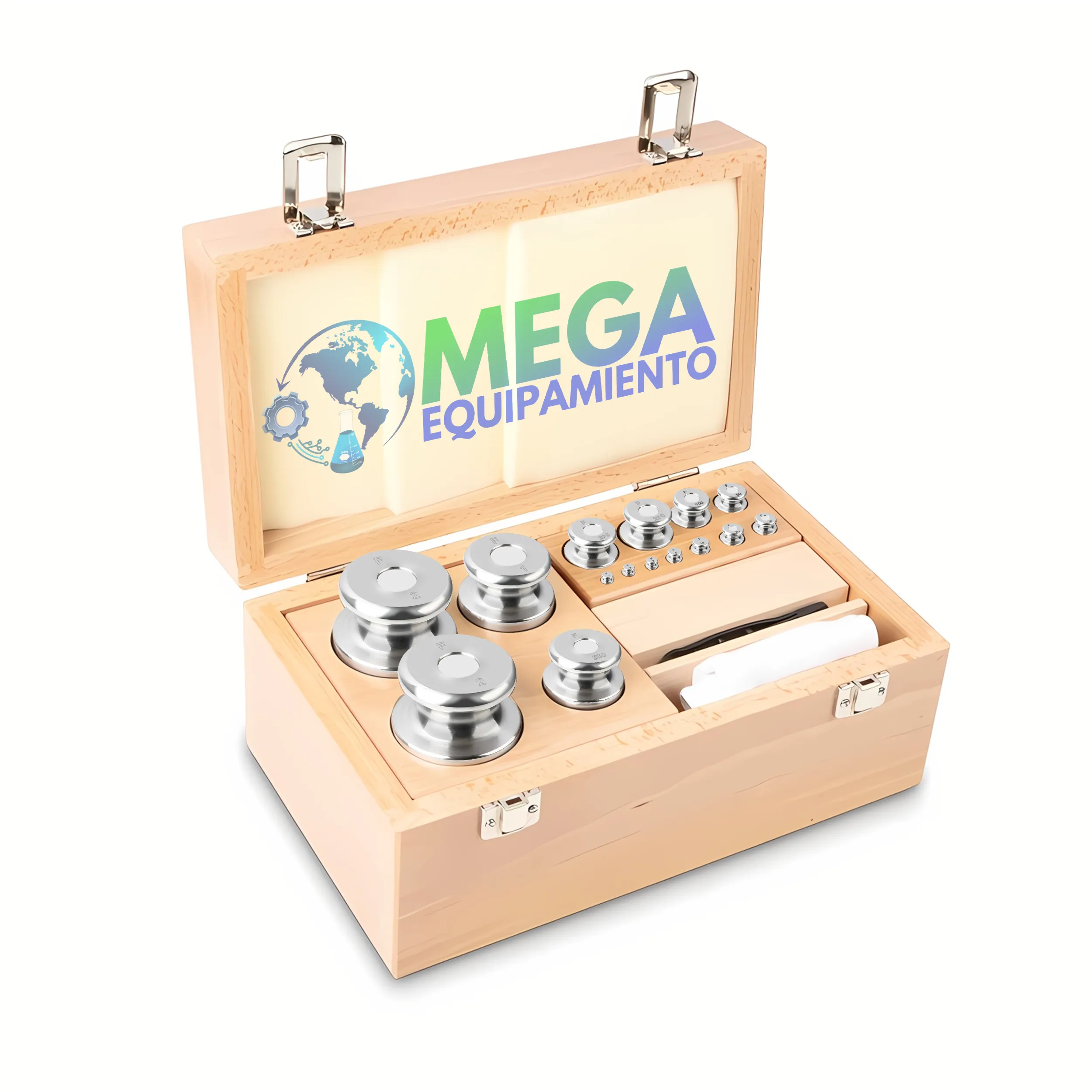Kit de pesas patrón en un estuche de madera - KERN (1 g - 2 kg clase ...