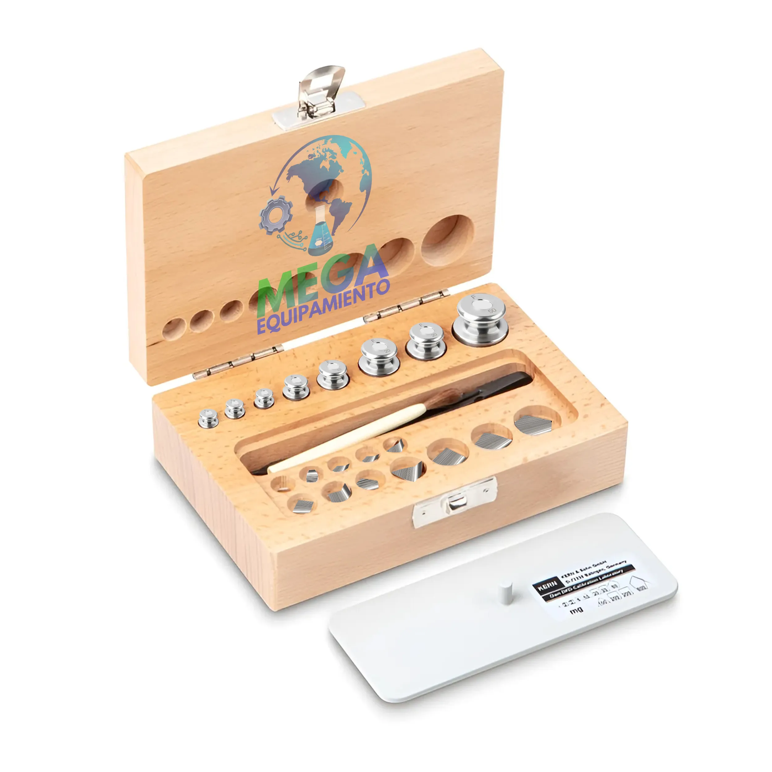 Kit de pesas patrón en un estuche de madera - KERN (1 mg - 50 g clase ...