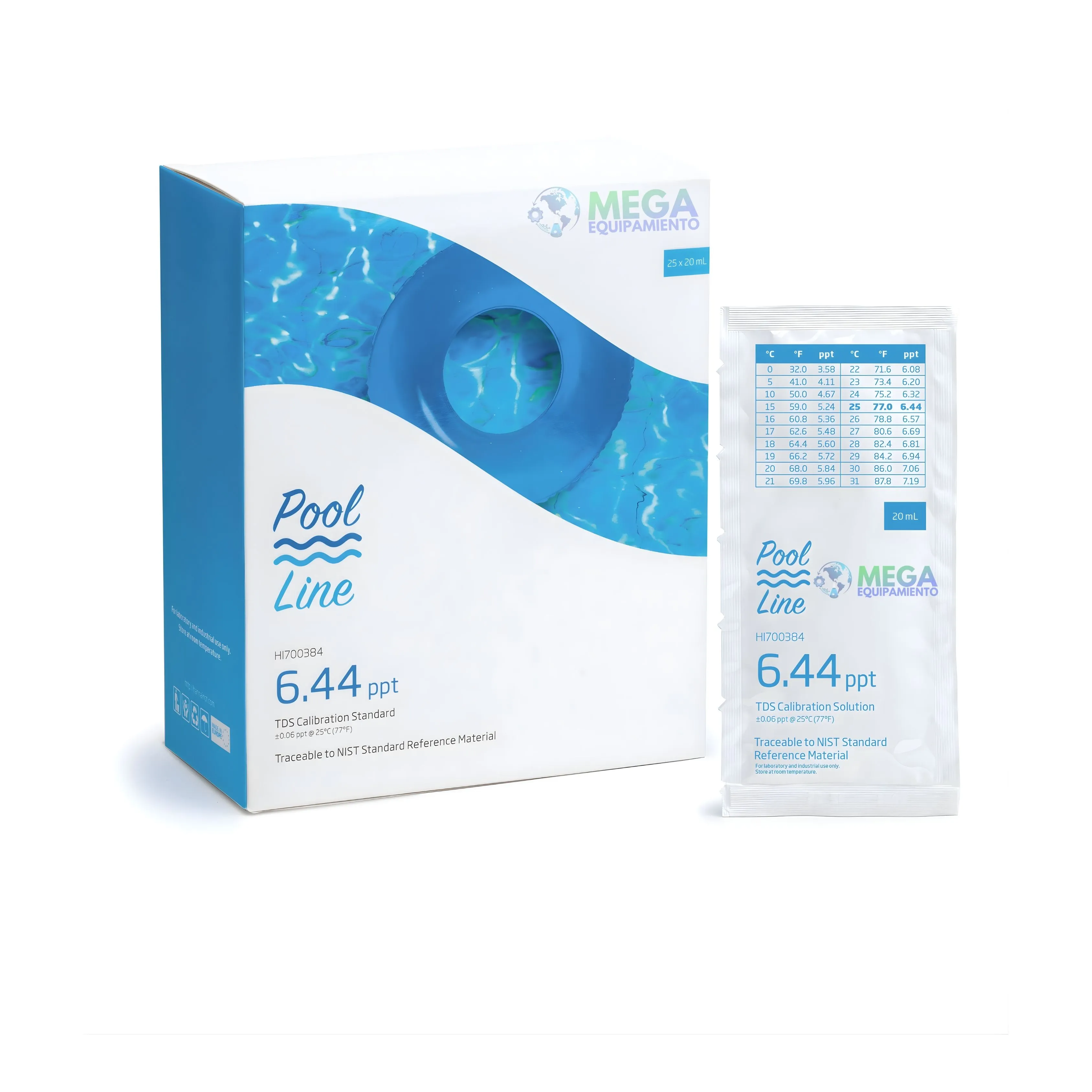 Solución Pool Line de TDS en sobres (25 x 20 mL) HI700384P - Hanna ...