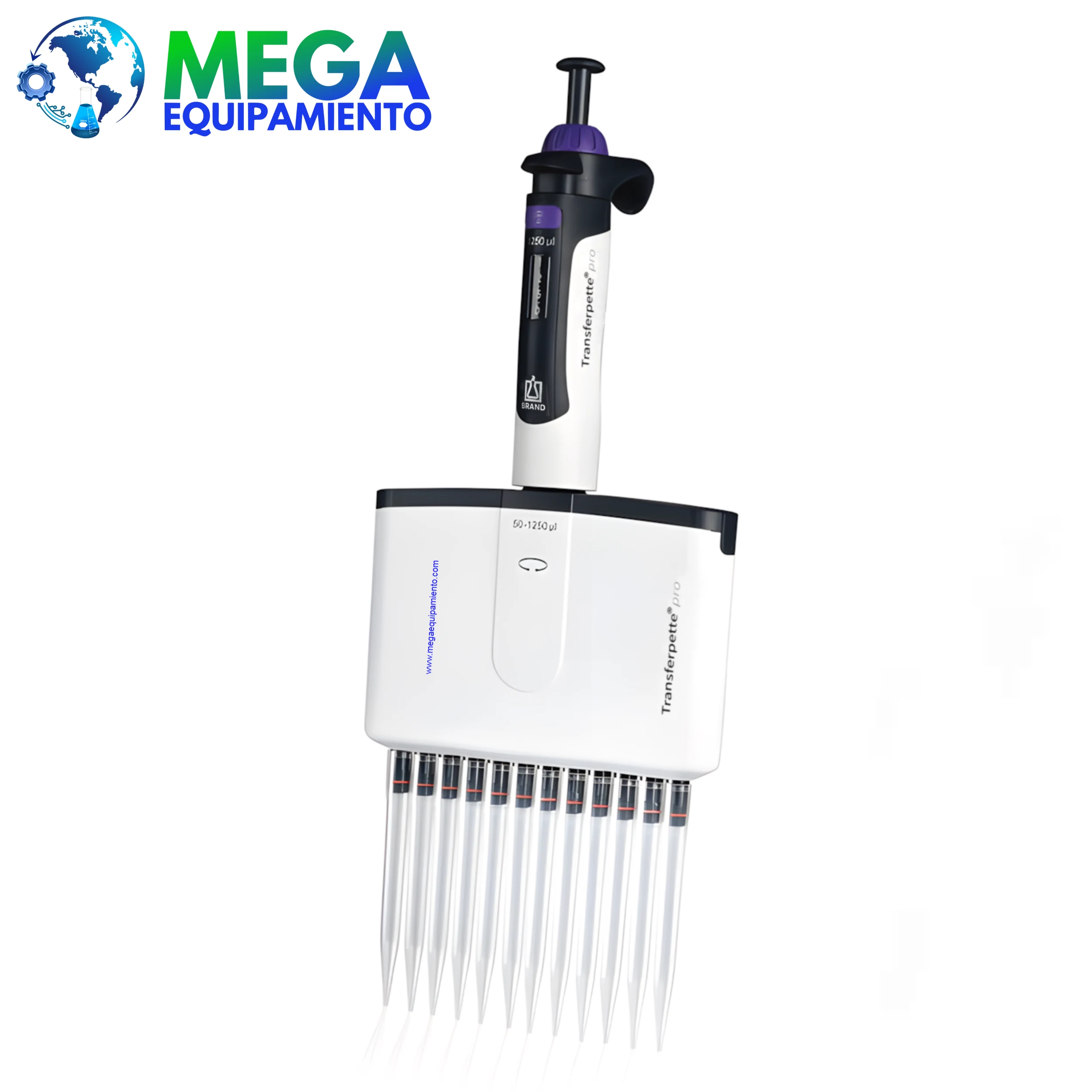 Pipeta multicanal Transferpette pro 12 canales 50 a 1250 µl ‑ BRAND ...